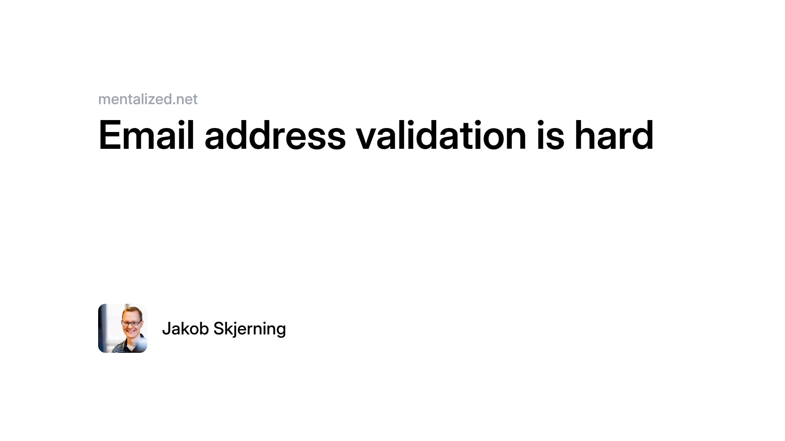 Email address validation is hard | mentalized.net